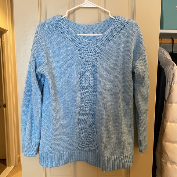 LOFT | Sweaters | Loft Medium Blue Sweater With Details On Back | Poshmark